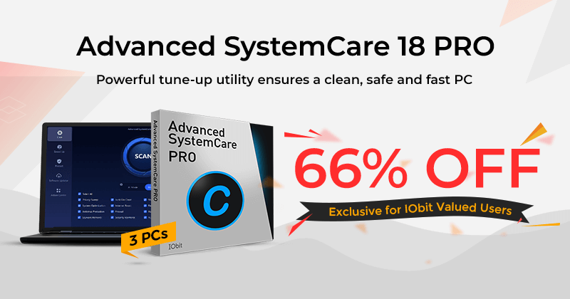 66% OFF on Advanced SystemCare PRO - IObit